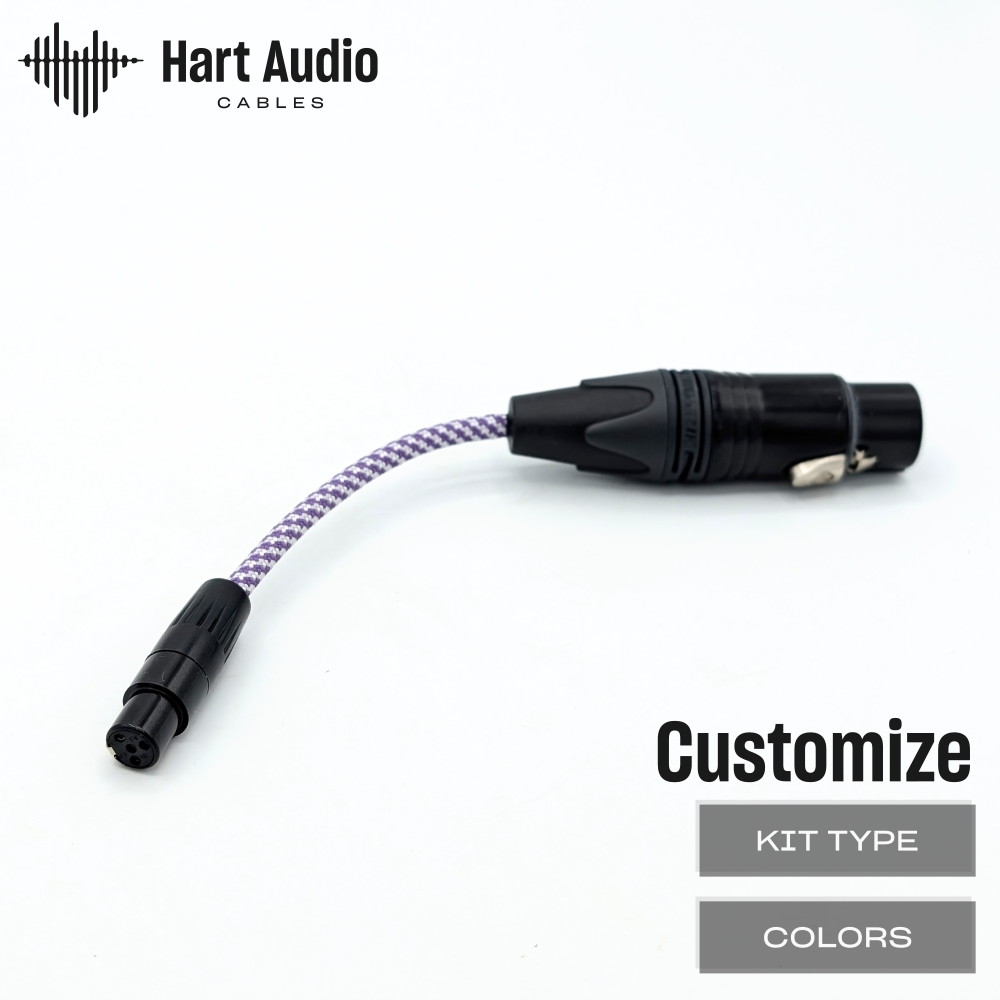 CST-AC4X-7: Custom 4-pin XLR to 4-pin mini-XLR adapter (For use with o ...