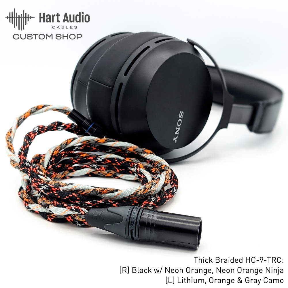 CHBRA-HC-9-TRC: Thick Braided dual collared 3.5mm TRS Balanced Headpho – Hart Audio Cables