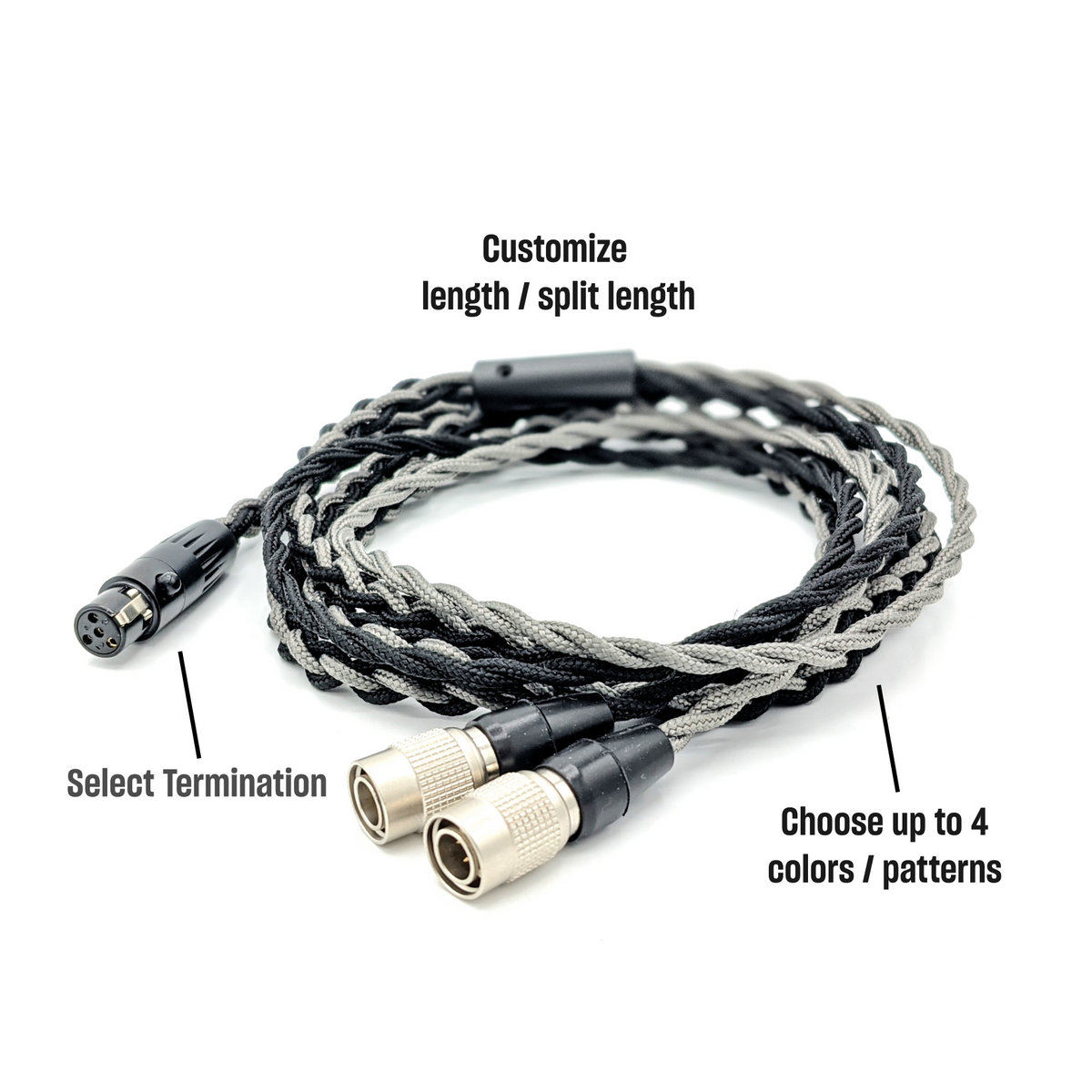 BRA-HC-12: Braided Dual Push-Pull Balanced Headphone Cable for DCA / M ...