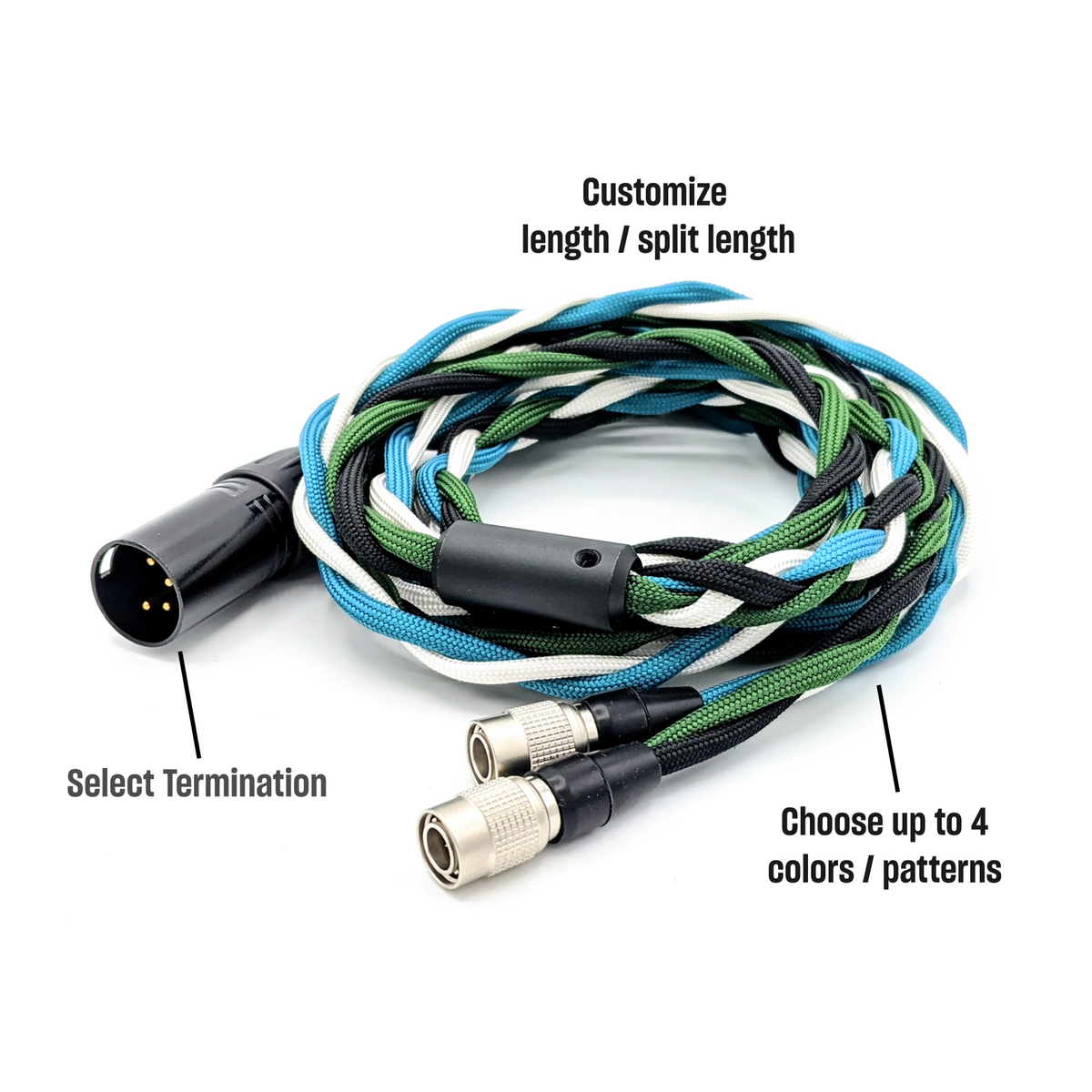 CHBRA-HC-12: Thick Braided Dual Push-Pull Balanced Headphone Cable for ...