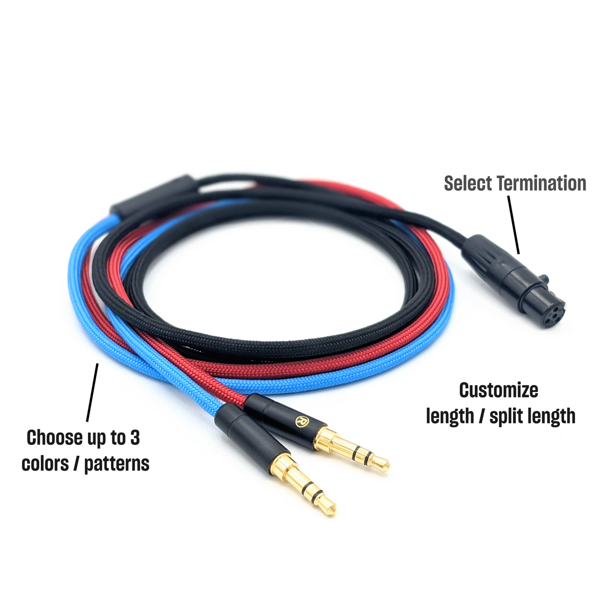 CST-HC-9-TR: Custom Dual 3.5mm TRS Balanced Headphone Cable for Beyerd ...